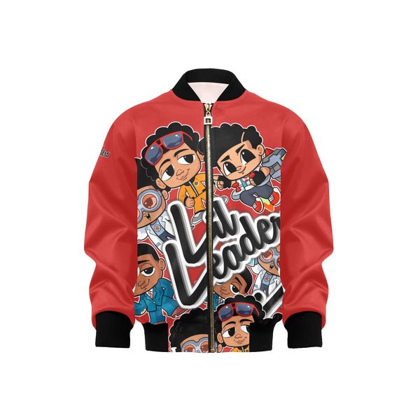 Lil Leaders "Boy Gang All Over" - Boys Bomber Jacket w/Pockets - (Red)